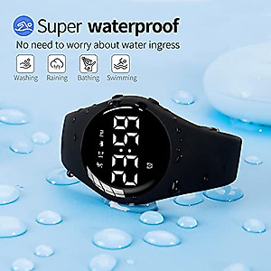 LSB LAOSIBIN New Men Multifunction Smart Watches Alarm Pedometer Stopwatch Timing Digital Student Sport Watch LED Waterproof Women Fashion Fitness Trackers (White Scooter)