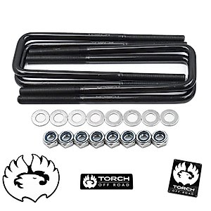 Torch 8.5" Square Extended U Bolts Extra Long 2.5" Wide 9/16" Ubolt w Hardware