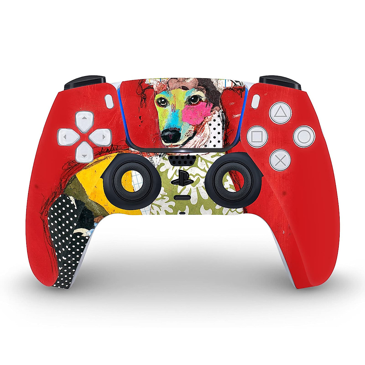 Head Case Designs Officially Licensed Michel Keck Greyhound Art Mix Vinyl Faceplate Sticker Gaming Skin Case Cover Compatible with Sony Playstation 5 PS5 Disc Edition Console & DualSense Controller