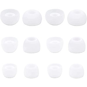 ALXCD Eartips Compatible with Skullcandy Sesh Evo Indy Evo Earbuds, SML 3 Sizes 6 Pair Soft Silicone Replacement Ear Tips Gel Cushion, Replacement for Skullcandy Earbuds Sesh Evo Indy Evo, White