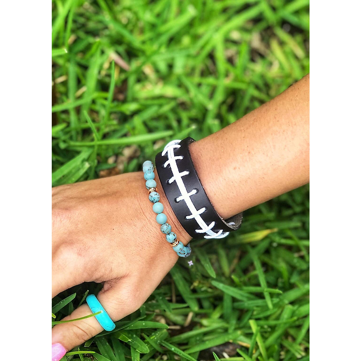 POTESSA Turquoise Gemstone Bracelet Chakra Round Beads Bracelet Healing Reiki 6mm