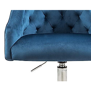 Velvet Fabric Swivel Task Chair for Home Office Ergonomic Comfortable Chair - Navy Blue with Dirt-Proof M-6030S