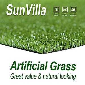 SunVilla Artificial Grass,3' x 5' Artificial Rug/Mat, Realistic Indoor/Outdoor Rubber Back Turf for Garden, Patio, Fence, Garden, Wall Decoration 3FTx5FT (15 sq ft)