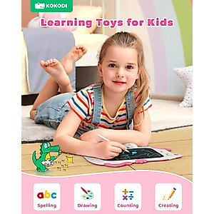 KOKODI Girl Toys, 3-7 Year Old Gifts, LCD Writing Tablet for Kids, Drawing Doodle Board Birthday Presents 3 4 5 6 7 Girls