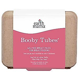 Earth Mama Booby Tubes | Gel-Free Hot & Cold Compress Nursing Packs for Breastfeeding & Tender Breasts, 4.2-Ounce