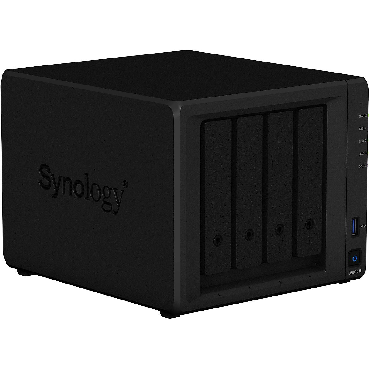 Synology DiskStation DS920+ NAS Server with Celeron 2.0GHz CPU, 8GB Memory, 16TB SSD Storage, 1TB M.2 NVMe SSD, 2 x 1GbE LAN Ports, DSM Operating System