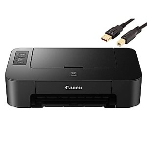 Canon PIXMA TS Series Inkjet Printer, Up to 4800x1200dpi Color Resolution, 7.7ipm Print Speed, Borderless Photos, Black, Durlyfish USB Printer Cable