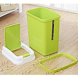 Trash Can Bathroom with Press Lid Creative Kitchen Rectangle Sitting Room Trash Bins Bedroom Waste Container (Orange)