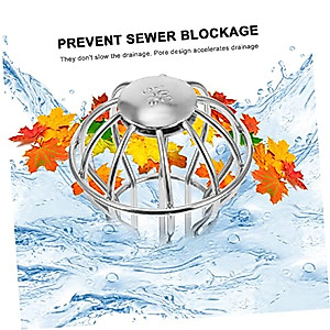 OSALADI 4 Pcs Floor Drain Cover Bath Drain Cover Sink Filter Bathtub Strainer Gutter Cleaner Downspout Diverter Roof Gutter Filter Gutter Strainer Leak Gutter Guard Filters Silver Screen