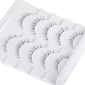 False Eyelashes Bottom Lashes Wispy Natural DIY Fake Eye Lashes Clear Band Mink Lashes Reusable Soft Handmade Lashes Pack