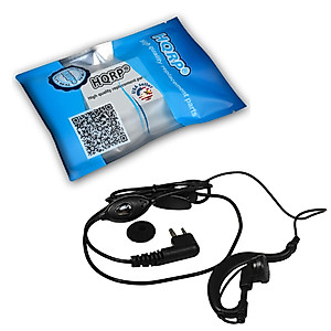 HQRP 2-Pin External Ear Loop Headset w/PTT Microphone Compatible with Motorola RDV-5100, RDV-2020, RDU-2020, RDU-2080D, RDU-4100, RDU-4160D, RDV-2080D, RDV-5100 Sun Meter