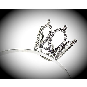 Elegant Birthday Crown, Tiara and Headband for Girls and Women - Queen-Inspired Silver Crowns for Parties and Celebrations