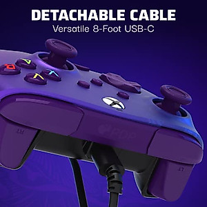 PDP Gaming REMATCH Advanced Wired Controller for Xbox Series X|S/Xbox One/PC, Customizable, App Supported - Purple Fade