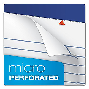 Ampad TOP20170 20-170 Evidence Recycled Perforated 8-1/2x11-3/4 Wide Rule Pads, Margin, White, 50 Shts, 12 Per Pack