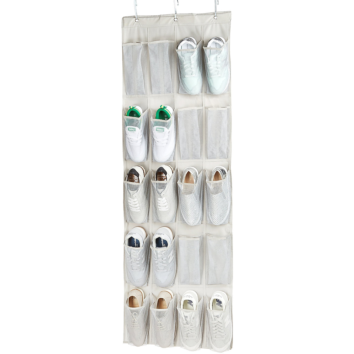 Amazon Basics 20-Pocket Over-the-Door Hanging Large-Size Shoe Organizer