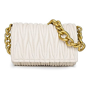 Montana West Small Shoulder Bag for Women Quilted Clutch Purses and handbags Chunky Chain Flap Satchel MWC-060BG