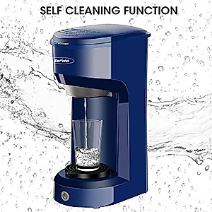 Sunvivi Coffee Maker, Single Serve Brewer for Single Cup, One Cup Coffee Maker With Permanent Filter, 6oz to 14oz Mug, One-touch Control Button with Illumination, Blue (ETL Certified)