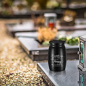 3 Inches Small Keepsake Urn for Ashes Mini Aluminum Urn for Human Ashes Cremation Funeral Ash Holder - Remembering You is Easy I DO IT Every Day. Missing You is a Heartache That Never GOES Away.