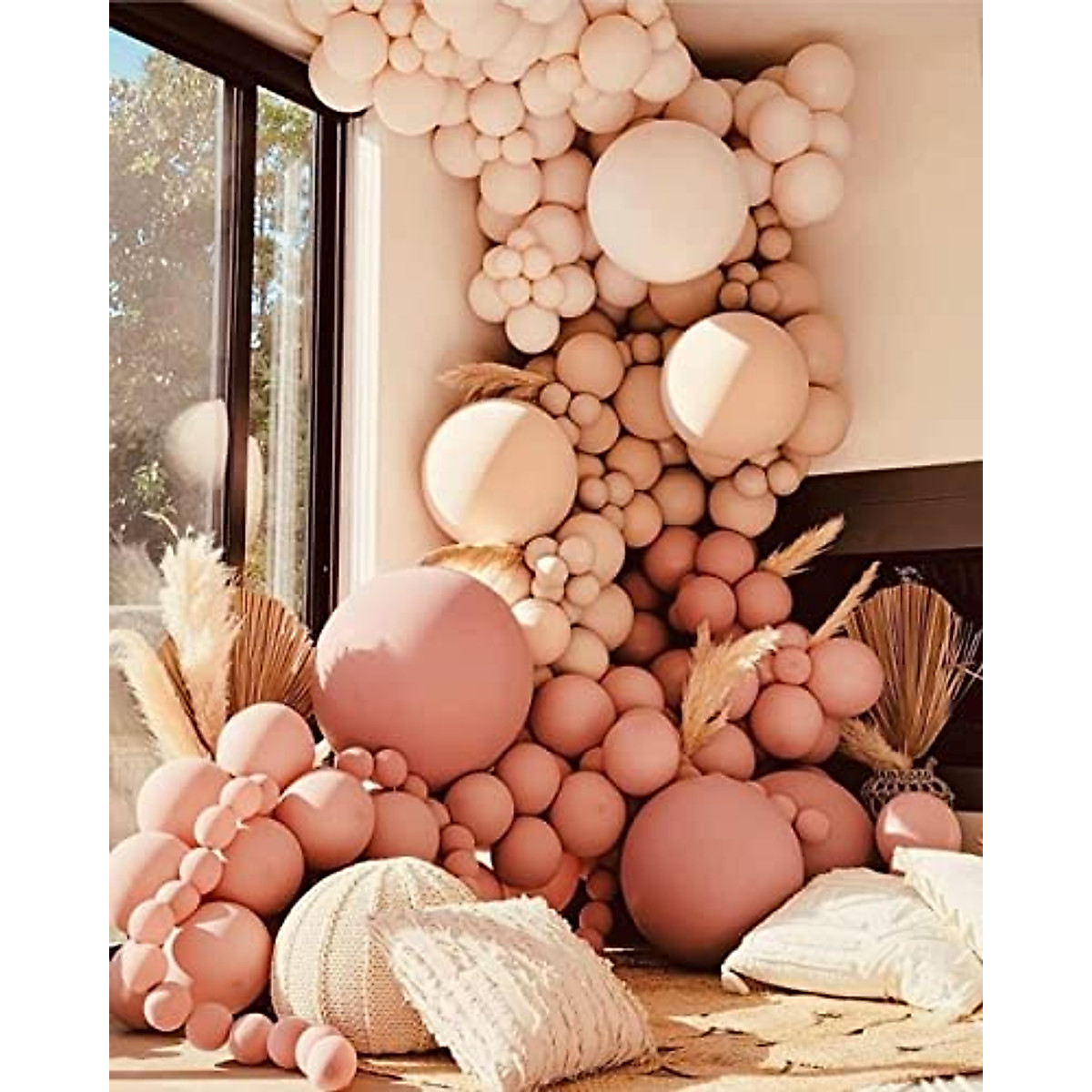 Dusty Rose Pink Nude Peach Neutral Brown Ivory White Boho Balloons Balloon Garland Kit, Boho Neutral Birthday Wedding Baby Shower Party Decorations for Girl