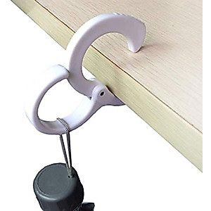 White Hanging Hooks, Multi-Purpose Hanging Hooks Hangers,Table Edge Hook,Hook Clip,Hanging Clips Hook,Windproof Hook, for Home, Office, Workshop, Exhibition(6 PCS, White)
