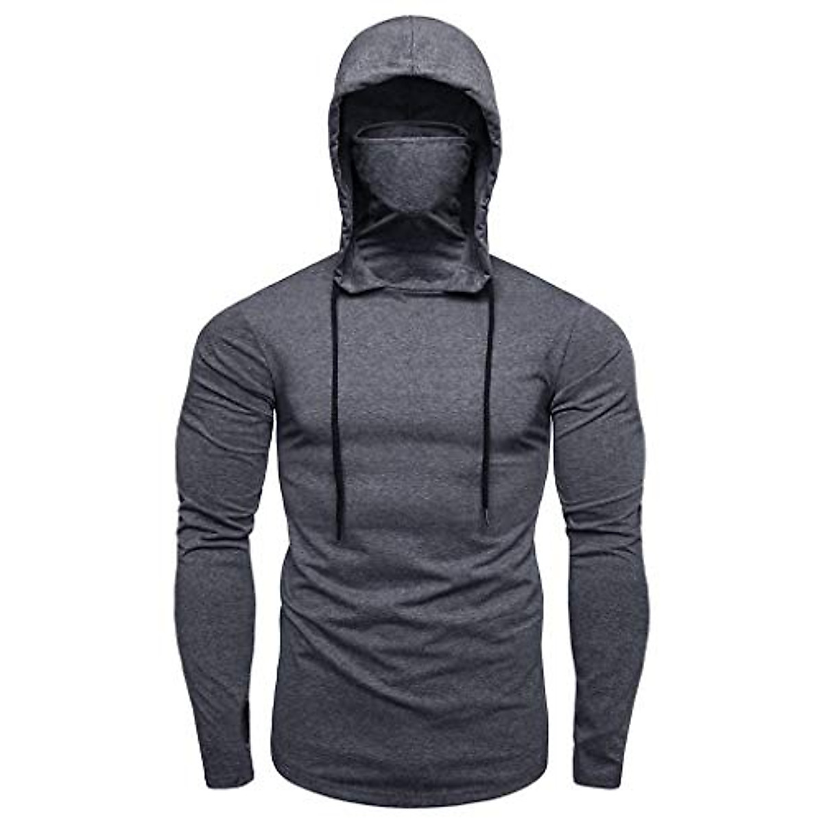 Mens Face_Cover Button Sports Sleeveless/Short/Long Sleeve Vest Hooded Splice Large Open-Forked Male Tank Tops Shirt Blouse with 𝗙𝗮𝗰𝗲 𝗠𝗮𝘀𝗸
