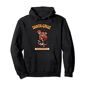 Vintage Santa Cruz California Skeleton Skateboarder Pullover Hoodie
