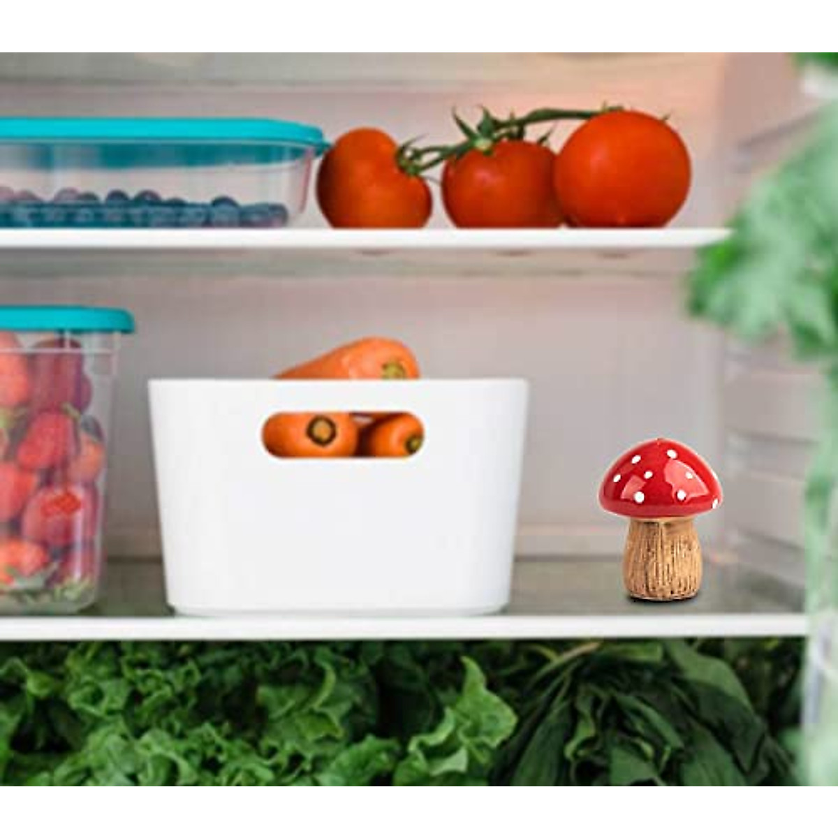 2 Mushroom Baking Soda Holder For Refrigerator Baking-Soda Fridge Odor Absorber Smell Remover Cute Fridge Deodorizer Refrigerator Odor Eliminator(No Soda)