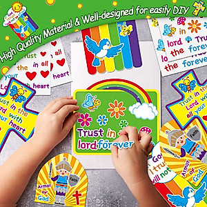 Chiazllta 24 Pcs Armor of God DIY Craft Kit Religious Sunday School VBS Easter Christian Craft Kits for Kids,Bible Sticker Hanging Ornament School Supplies for Preschool Classroom DIY Activities
