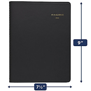 2024 AT-A-GLANCE® Open Scheduling Weekly Planner, 6-3/4" x 8-3/4", Black, January To December 2024, 7085505