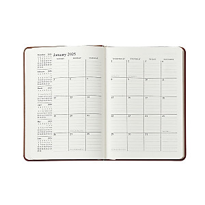 Graphic Image 2024 Notebook, Month and Week-at-a-view pages, Appointments, Daily Notes, Travel Information, U.S. & International Holidays, Genuine Leather (5⅜" W x 7⅜" H - Made in the USA)