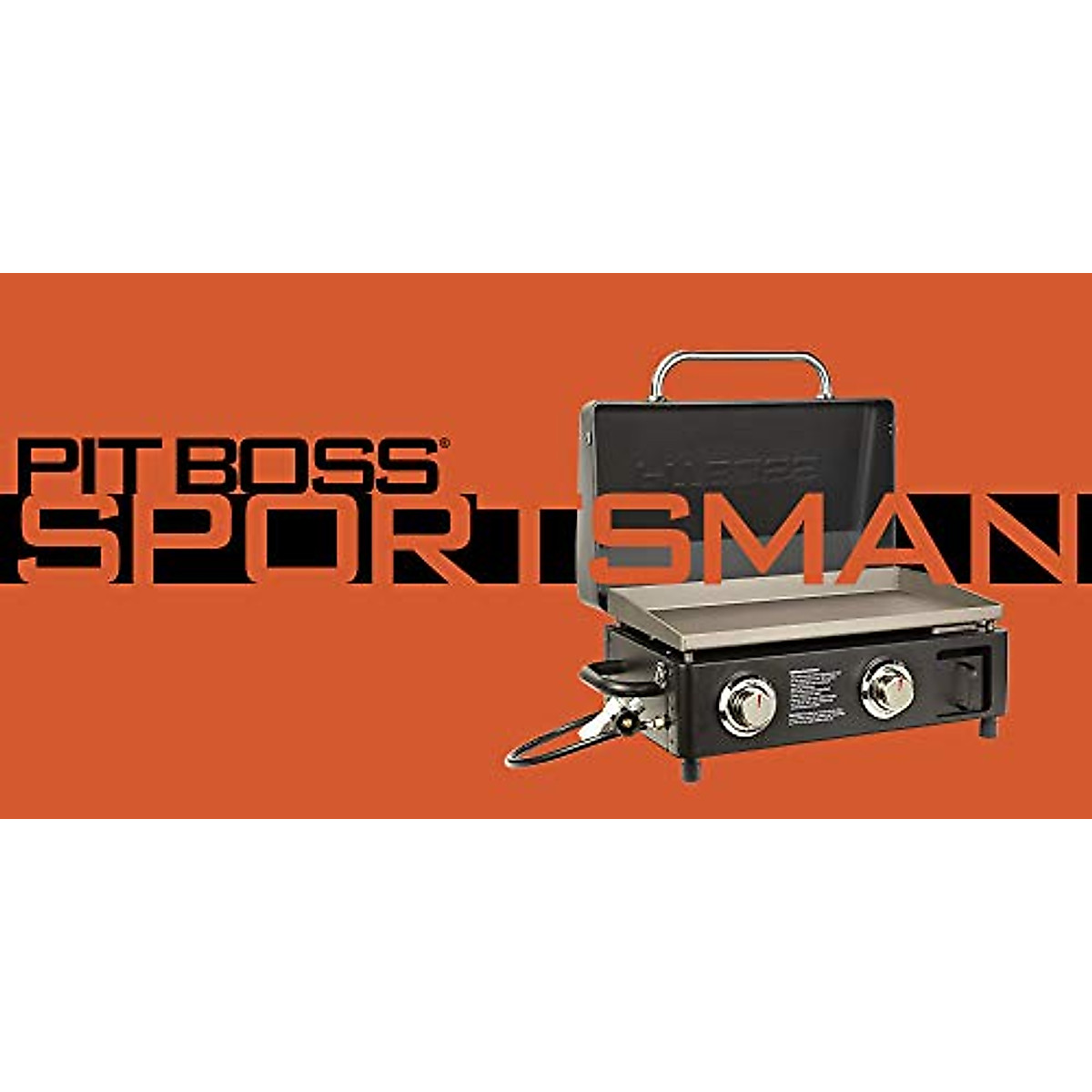 PIT BOSS PB2BSPD Sportsman Tabletop Portable Gas Griddle, 2 Burner, Black