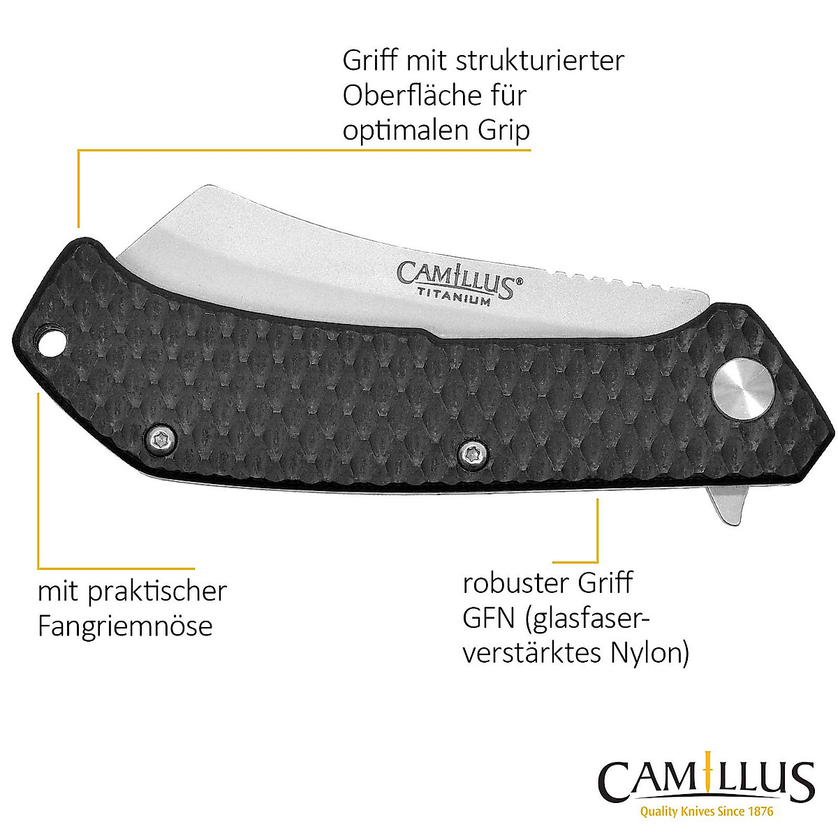 Camillus Barber 7"" Folding Knife, Black (19645)