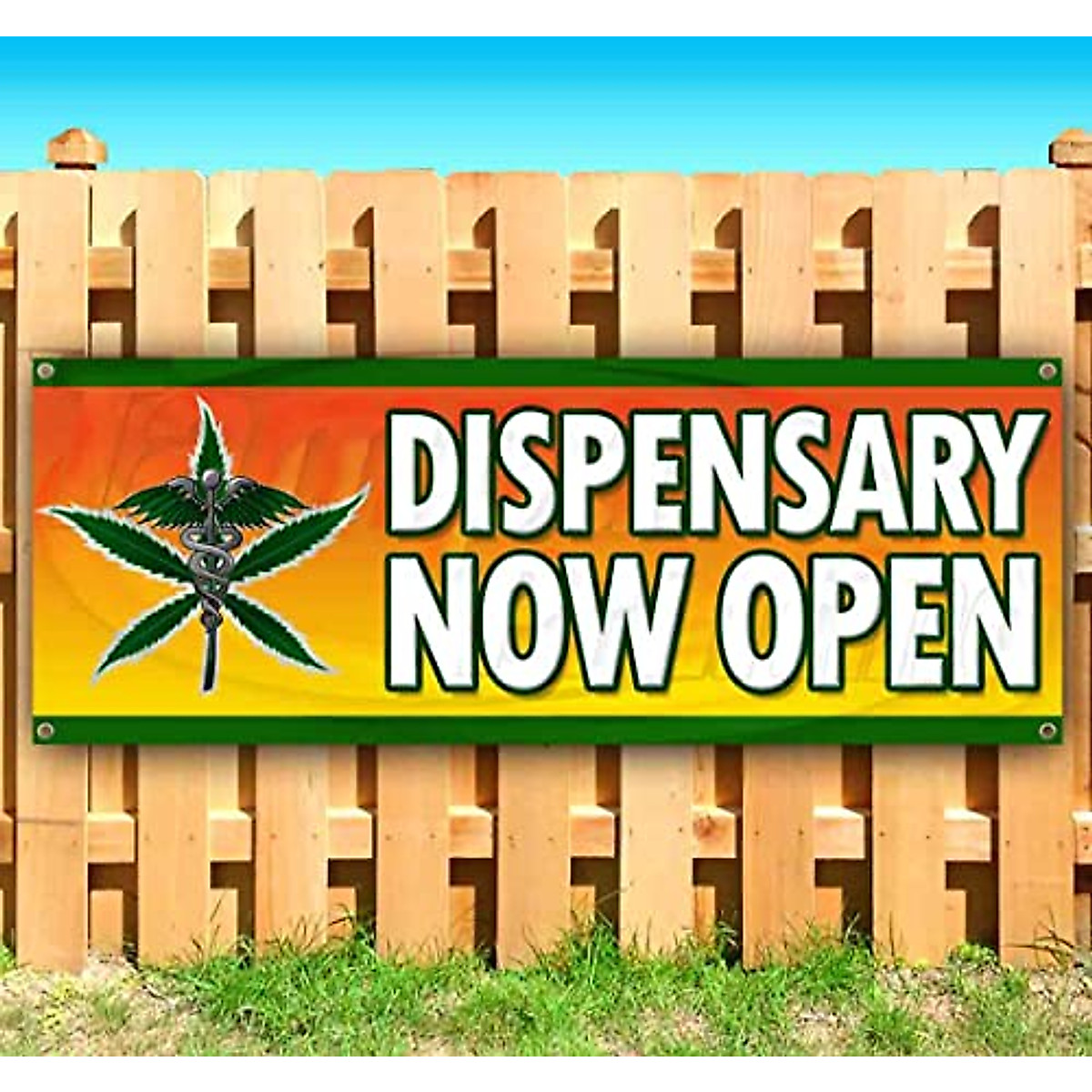 Dispensary Now Open Banner 13 oz | Non-Fabric | Heavy-Duty Vinyl Single-Sided with Metal Grommets