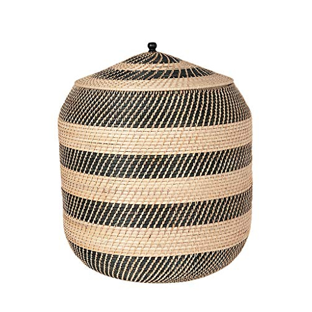 KOUBOO Extra-Large Rattan Belly, Natural-Black Storage Basket