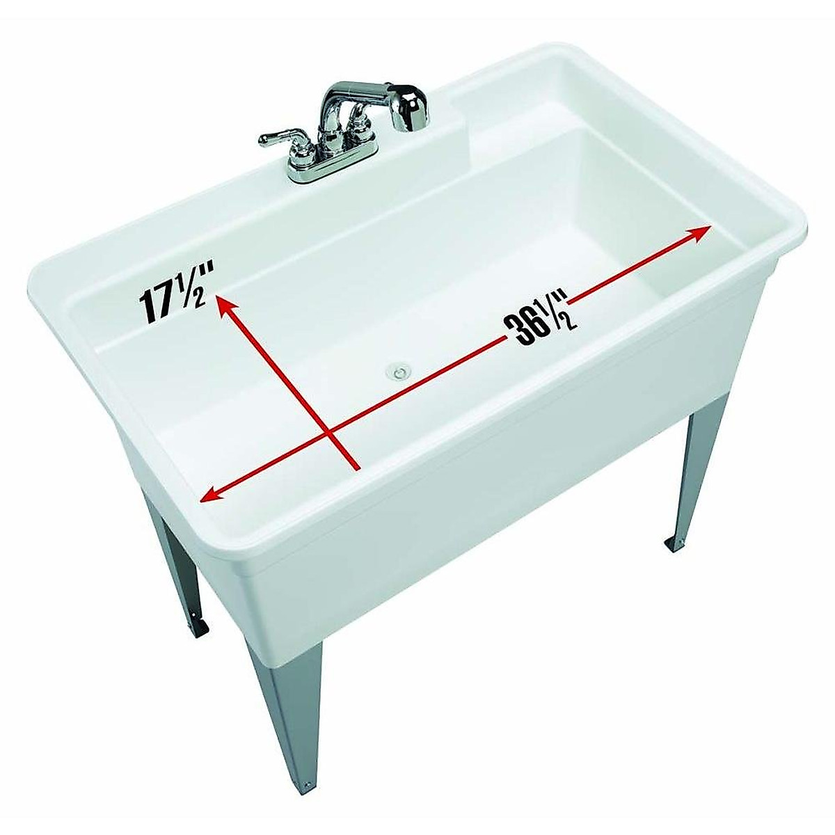 Mustee 28CF Big Utilatub Combo Utility Tub, 24" x 40", White