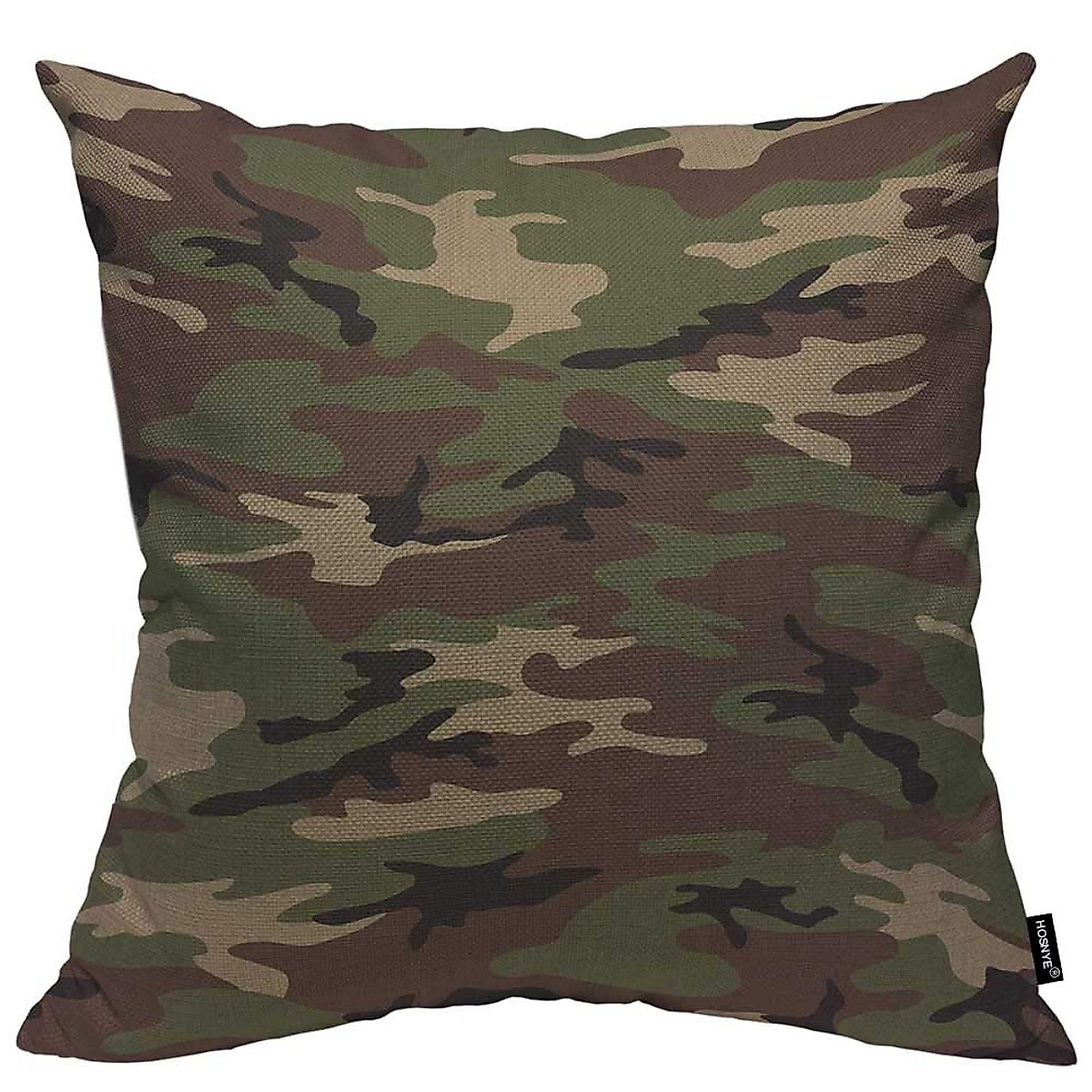 HOSNYE Army Camouflage Throw Pillow Cushion Covers Hunting Camo Green Hunter Decorative Square Accent Pillow Case 18 x18 inch