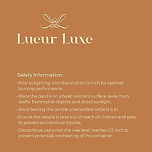 LUEUR LUXE Lavender Eucalyptus Scented Soy Wax Candle - 7oz | Aromatherapy Infused with Natural Essential Oils | Relaxing Home Fragrance