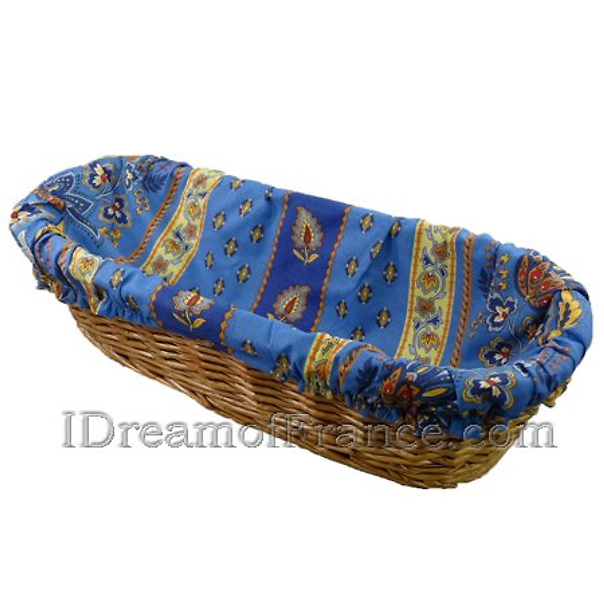 Lisa Blue French Baguette Basket with Removable Liner by Le Cluny