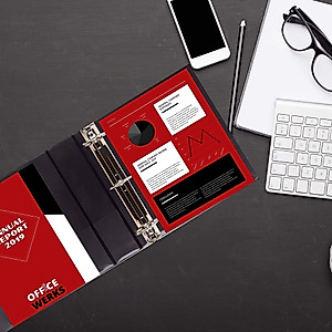 6 Inch 3 Ring Binder with Locking Angle D Rings, Professional Heavy Duty Large Storage Binder with Pockets, Fits 8.5 x 11 Inch Sheets, Non-Stick Clear View Cover, Customizable, Black