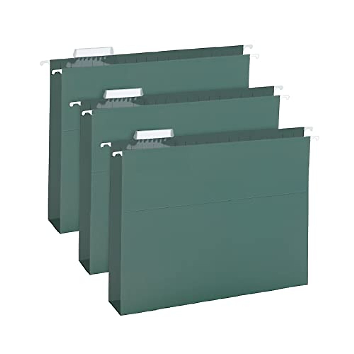HERKKA Extra Capacity Hanging File Folders, 30 Pack Reinforced Hang Folders with Heavy Duty 1 Inch Expansion, Designed for Bulky Files, Medical Charts, Letter Size, Green