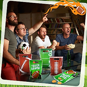 Pajean 120 Pcs Football Party Bags Football Plastic Treat Bags Football Gift Bags Football Goody Candy Bags Sport Favor Bags for Football Themed Party Decorations Football Bowl Party Supplies