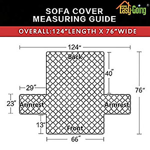 Easy-Going Reversible Couch Cover for 3 Cushion Couch Sofa Cover for Dogs Water Resistant Furniture Protector Cover with Foam Sticks Elastic Straps for Pet Cat (Sofa, Coffee/Ivory)