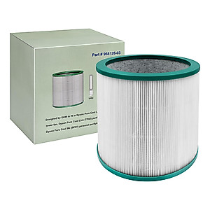 True HEPA Filter Compatible with Dyson Pure Cool Link and Tower TP02 and TP03 Models, Approx7.5  (Fit 1st & 2nd Generation), Part # 968126-03