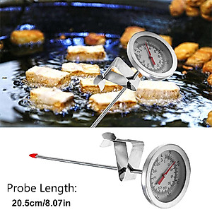 Oil Thermometer for Deep Frying Stainless Steel Frying Thermometer Fryer Fries Fried Chicken Wings Barbecue Thermometer Gauge