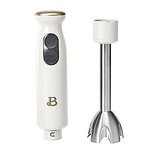 Beautiful Immersion Blender with 500ml Chopper and 700ml Measuring Cup, by Drew Barrymore (White Icing)