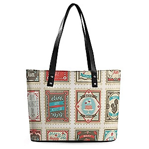 Womens Handbag Mother's Day Card Leather Tote Bag Top Handle Satchel Bags For Lady