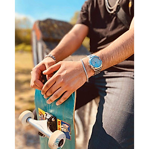 TOPGRILLZ Tennis Bracelet for Women 1 Row 3-6 mm 14K Gold Plated Iced Out Cubic Zirconia Gold Classic Tennis Bracelet for Men Minimalistic Jewelry(5mm-Rhodium Plated, 7)