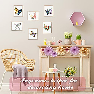 6 Set Butterfly Embroidery Kit Butterfly and Flower Cross Stitch Set Embroidery Kits for Adults with Patterns Instructions Embroidery Hoops Threads Needles Scissor Needle Threader for Beginners