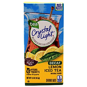 Crystal Light Lemon Decaf Iced Tea Natural Flavor Drink Mix, 12-Quart Canister (Pack of 4)