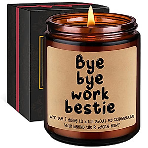 GSPY Scented Candles - Funny Goodbye Gifts, Coworker Leaving, Colleague Farewell Gift - Bye Bye Work Bestie Candle - Congrats on New Job, Quitting Job, Going Away Gift for Coworker, Friend, Men, Women